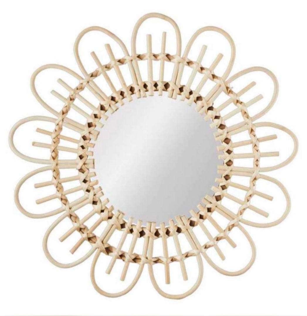 Cane mirror, Furniture & Home Living, Home Decor, Mirrors on Carousell