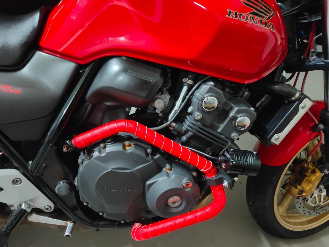Carbon Red/Crash Bar Wrapping CB400 S4, Motorcycles, Motorcycle ...