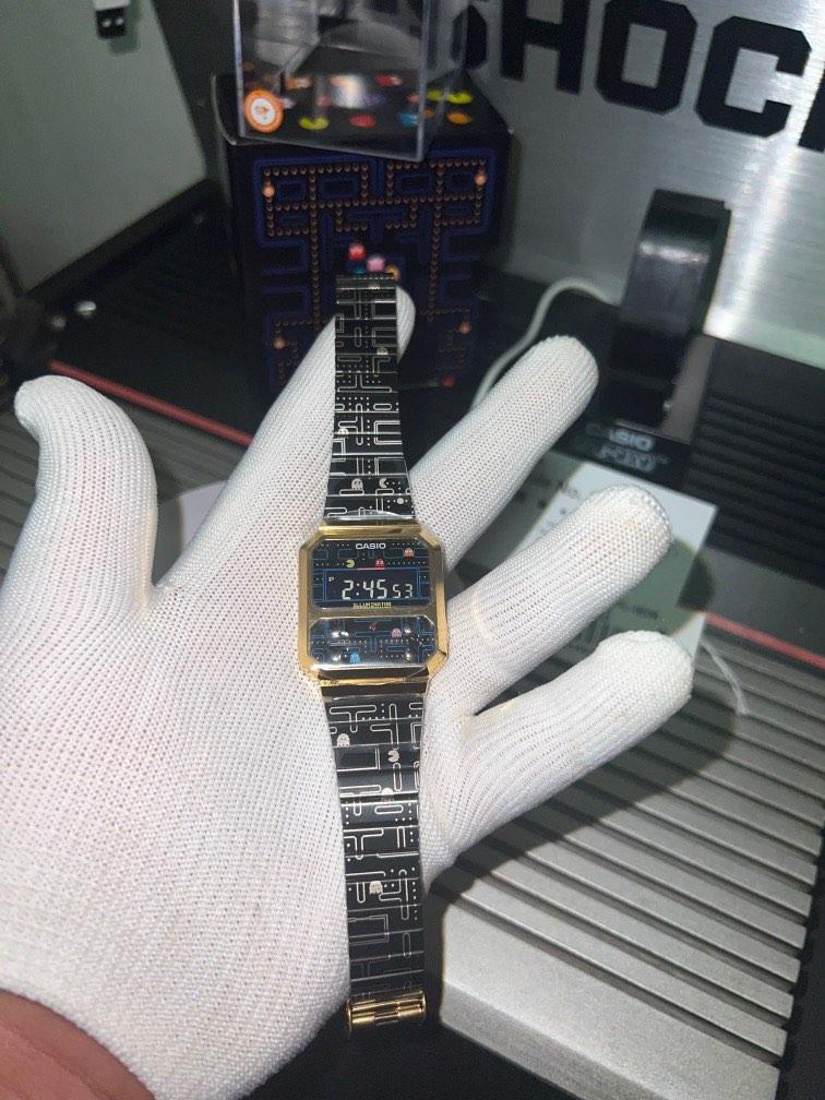 Casio X Pac-Man A100WEPC-1BDR, Men's Fashion, Watches & Accessories ...
