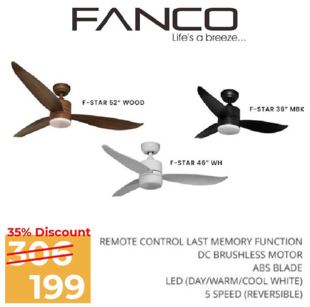 Ceiling fan - 3 blade by FANCO, Furniture & Home Living, Lighting ...