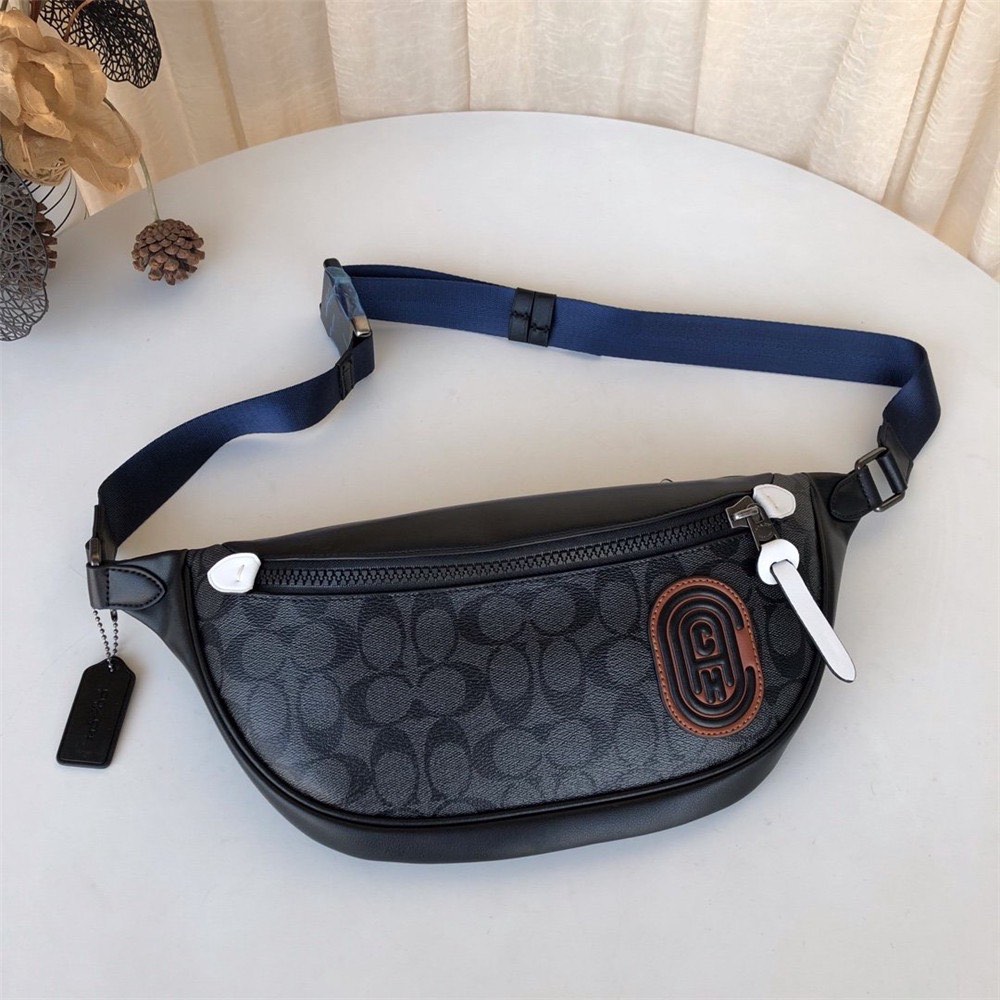 Coach Rivington Waist Belt Men Bag in Signature Canvas, Men's Fashion ...