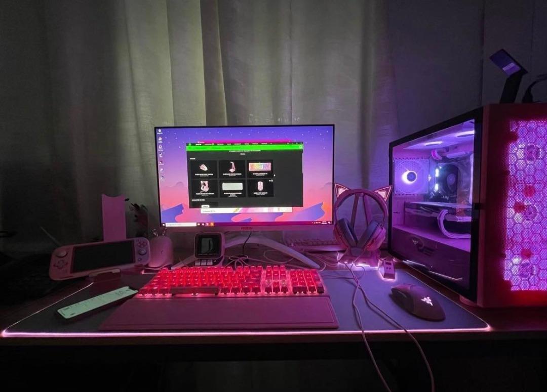 Complete Razer Pink Desktop setup, Computers & Tech, Desktops on Carousell