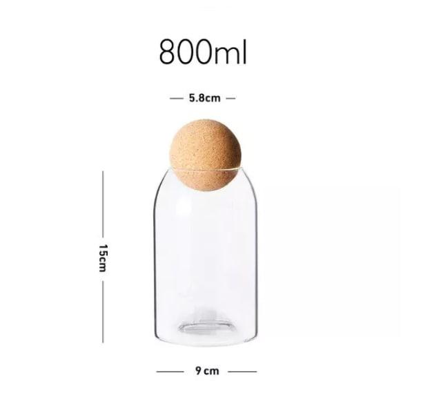 Cork Ball Food Storage Lid Container with Wood Lid Ball Shape ...
