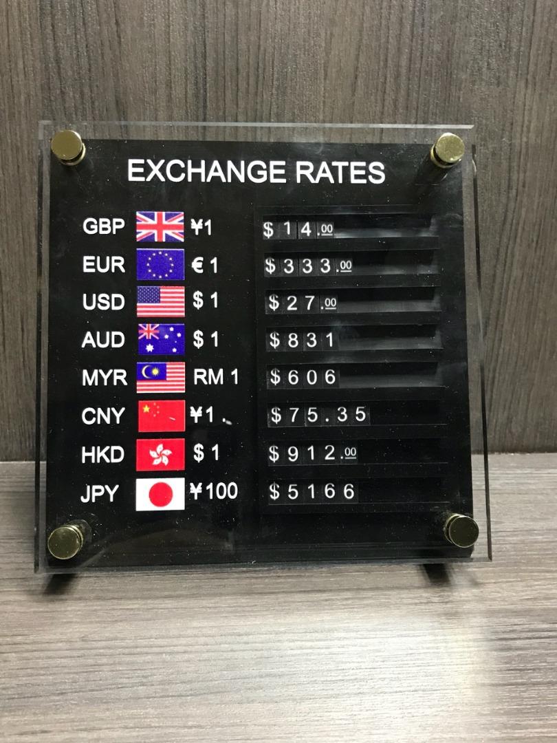 Currency Board currency converter board with interchangeable numbers ...