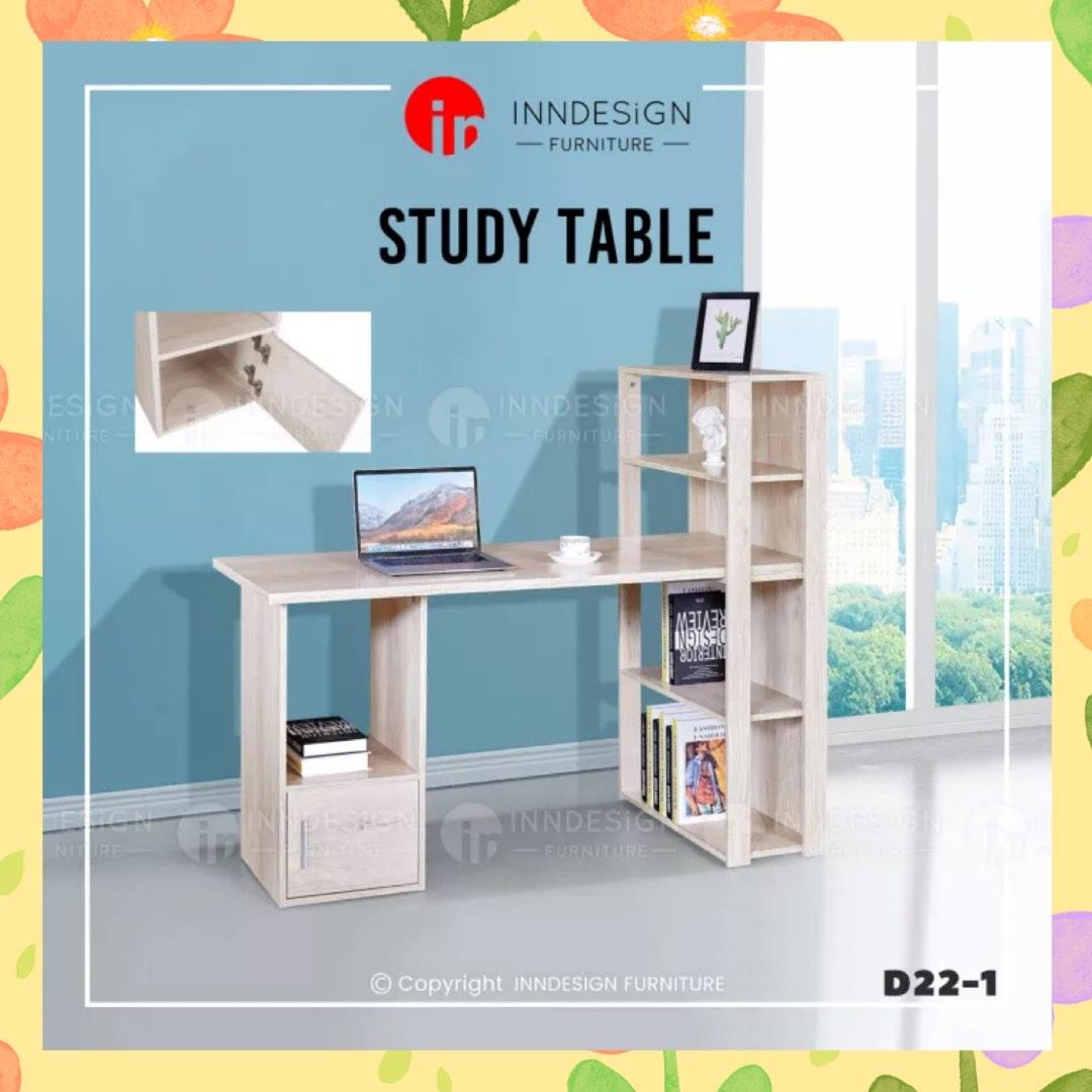 D22-1 L- Shape Study Table / Study Desk / Writing Table, Furniture ...