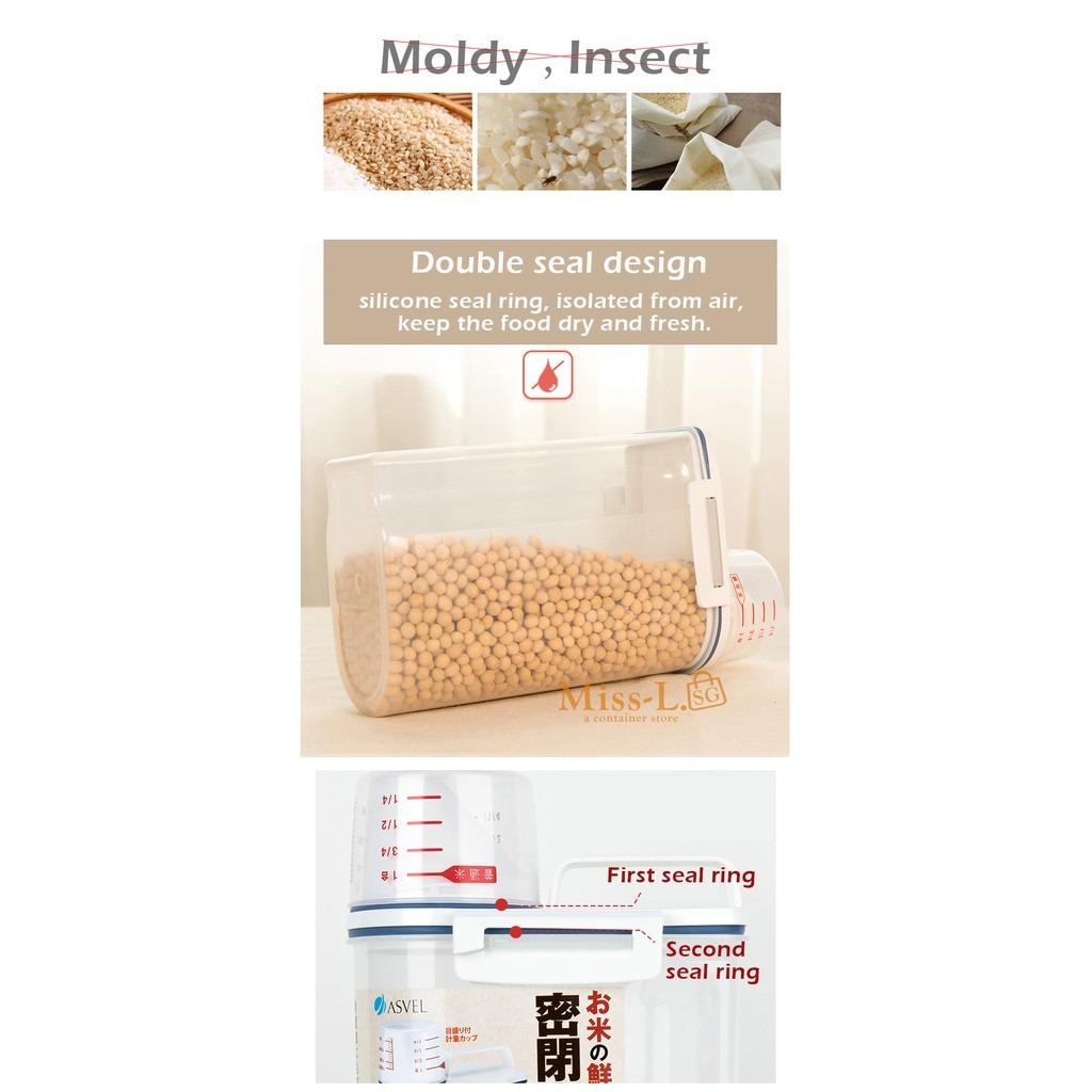 EKORRE-2KG Sealed Cereal Dispenser/rice dispenser/rice container/rice ...