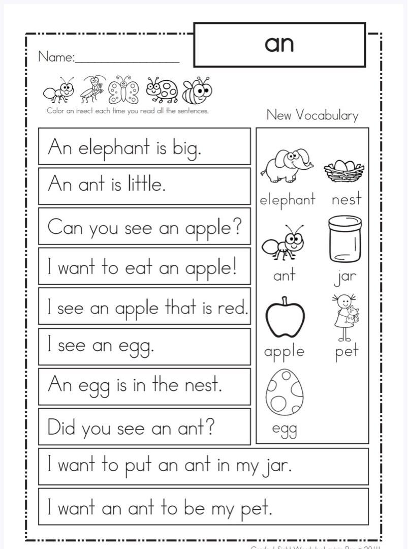 English Sight Words Flip book Worksheet for children preschoolers N,K1 ...