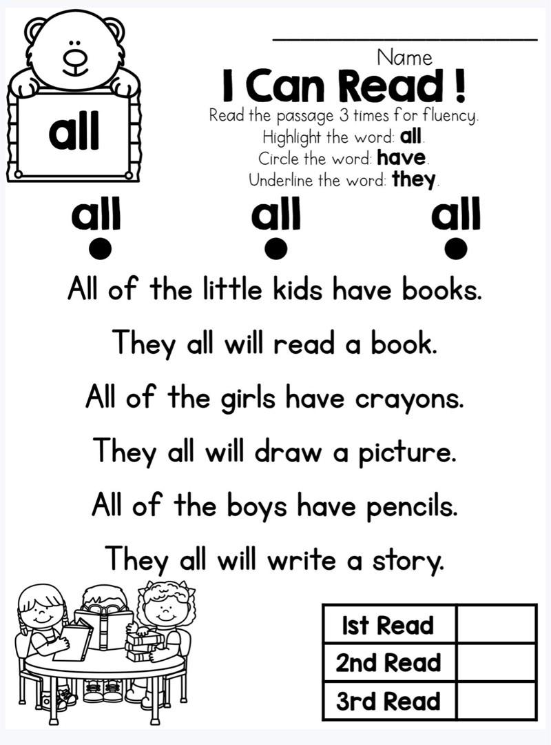 English Sight Words Worksheet for children preschoolers N,K1,K2 & P1 ...