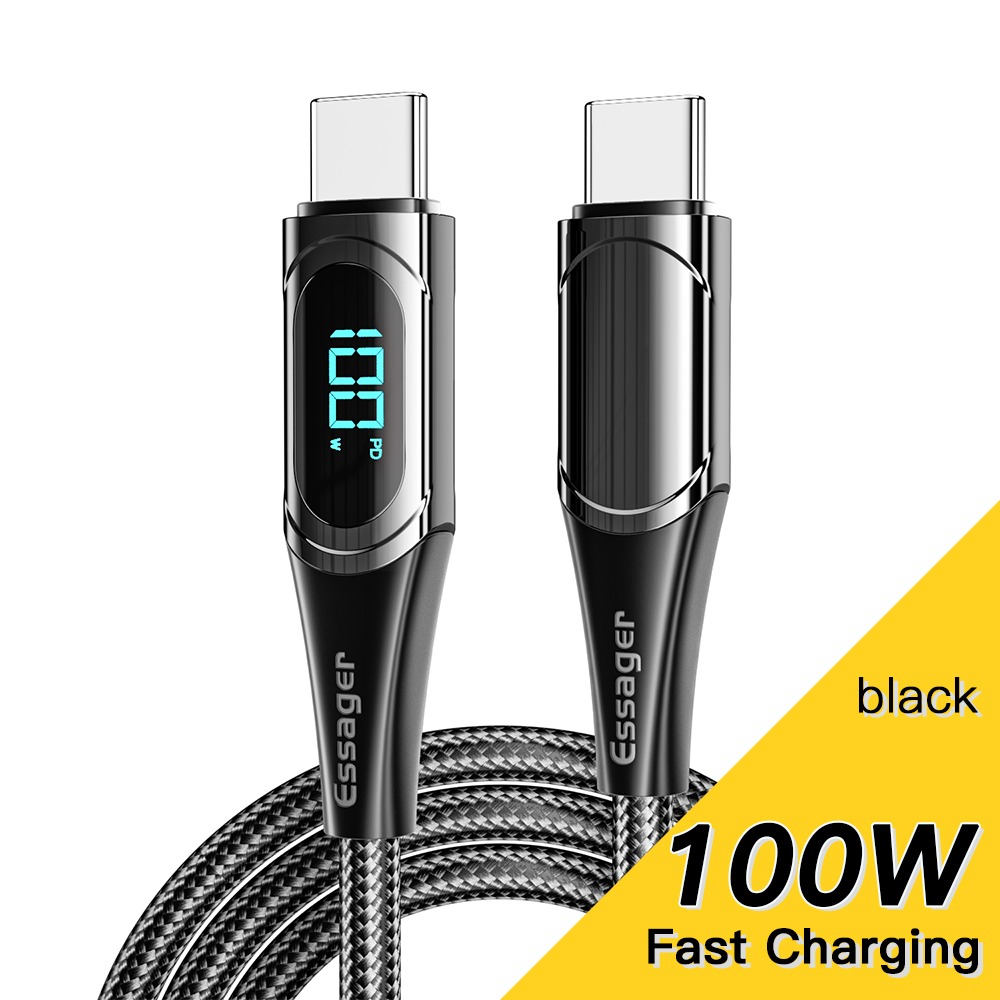 Essager PD 100W USB C Cable Type C to Type C Digital Display Data Line ...
