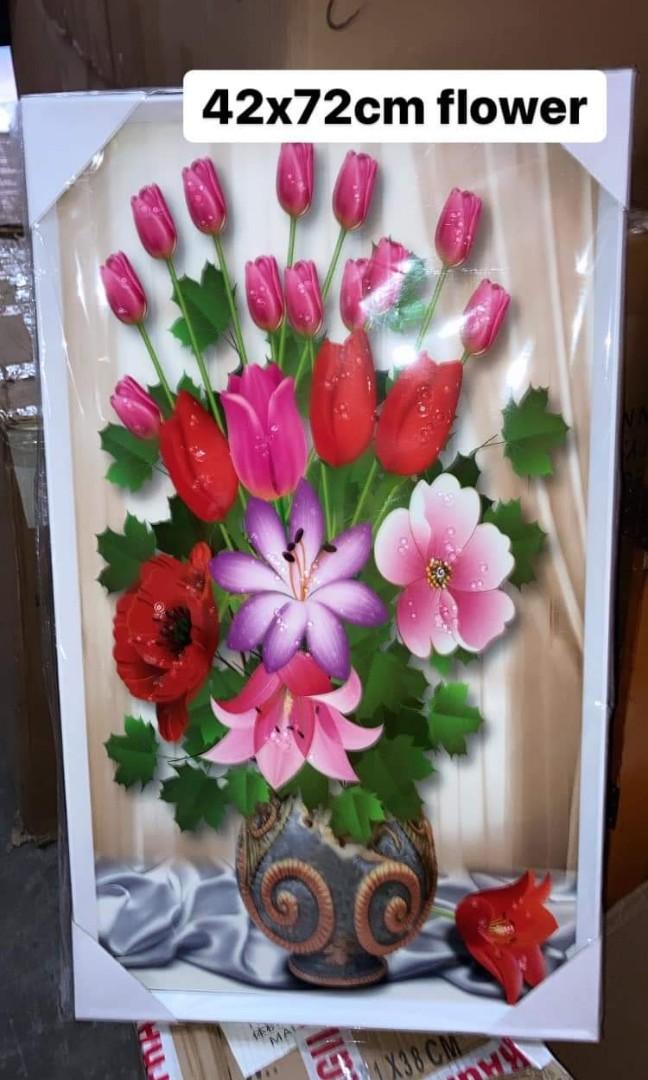 Flower design wall frame, bulaklak wall decor, tulip design wall frame ...