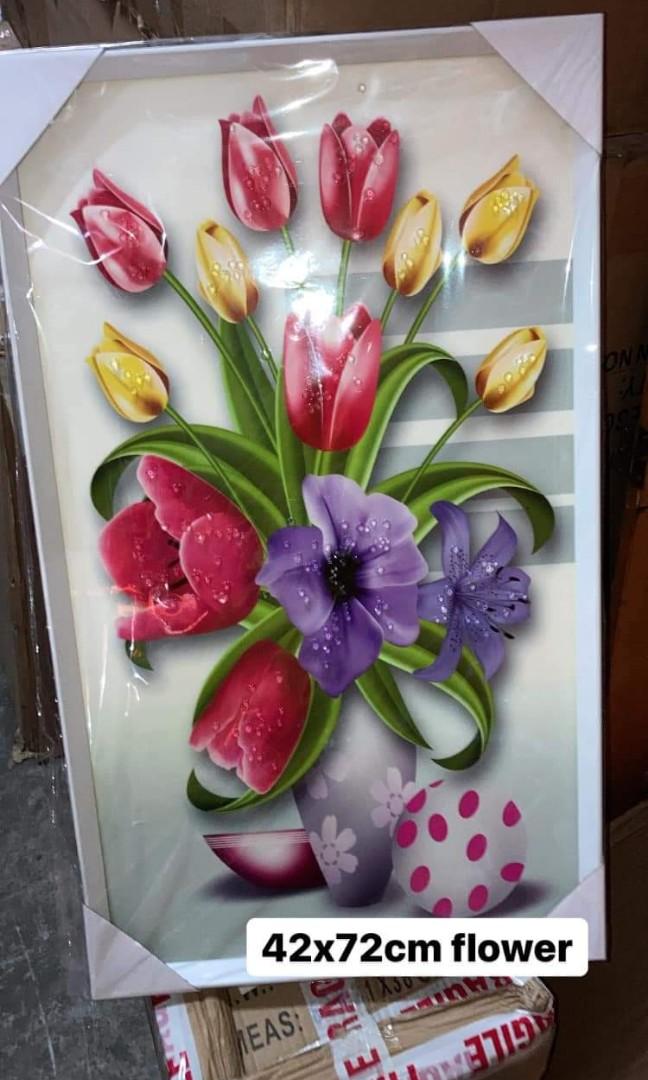 Flower design wall frame, bulaklak wall decor, tulip design wall frame ...