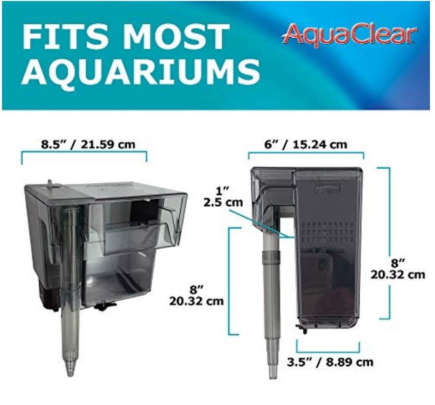 Fluval AquaClear 70 Aquarium Hang-on Power Filter, Pet Supplies, Homes ...