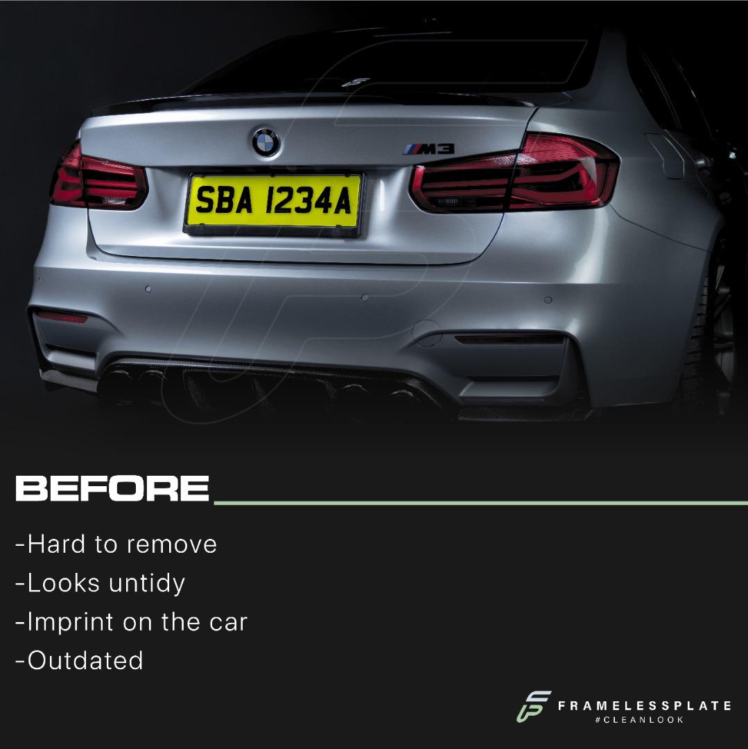 Frameless Plate For Cars (Clean Look), Car Accessories, Car Plates on ...