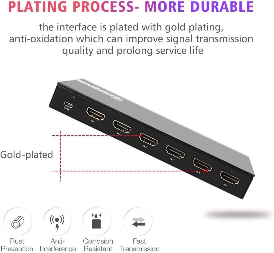 HDMI Switch Pickle Power 4K HDMI Switcher 5 in 1 out, HDMI Switch ...