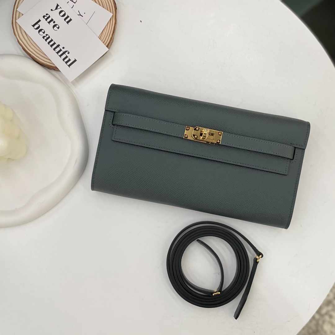 Hermes Kelly to go Bleu Orage Epsom leather GHW, Women's Fashion, Bags ...