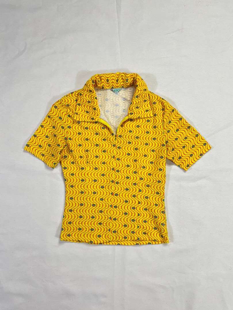 heroic funky y2k half zipped top, Women's Fashion, Tops, Shirts on ...