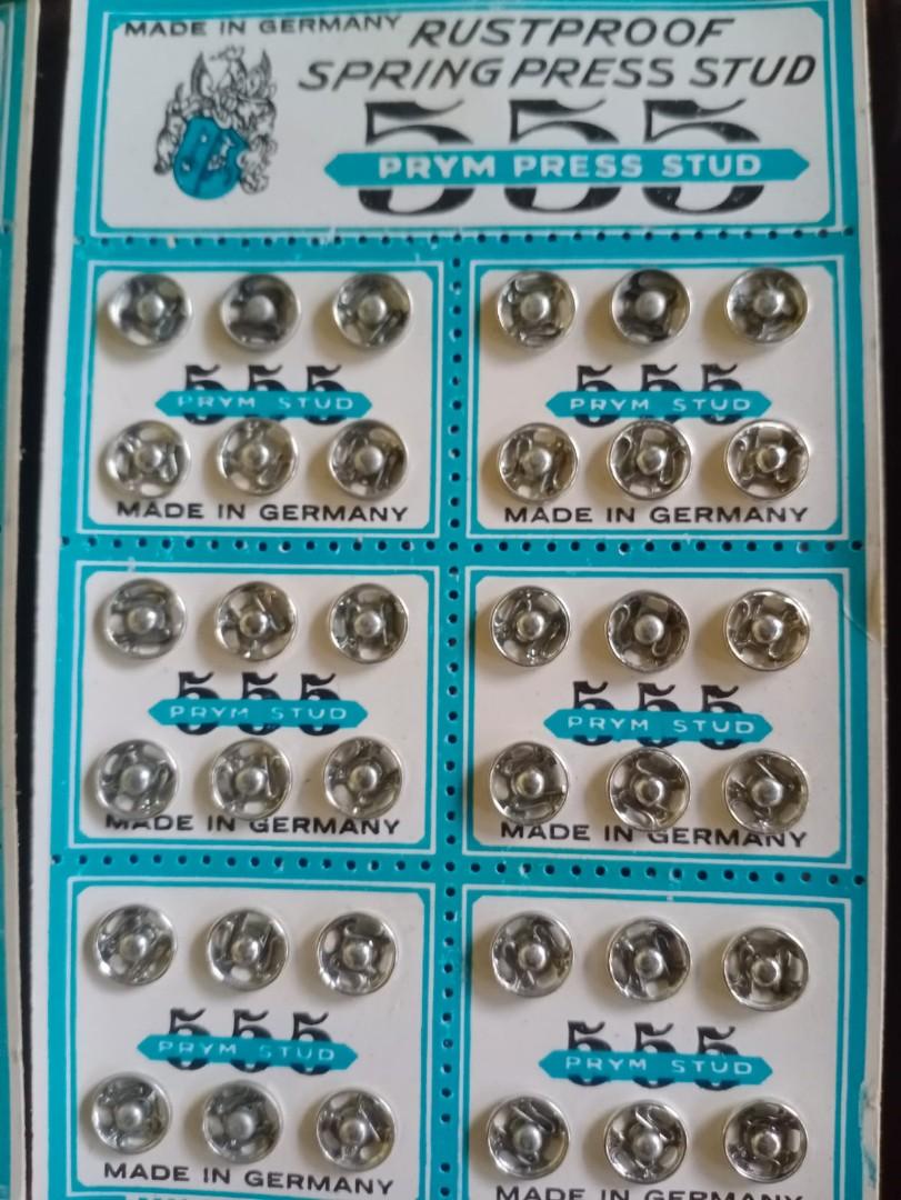 288 x Vintage 1940s 555 PRYM SPRING PRESS STUD Button Made In Germany ...