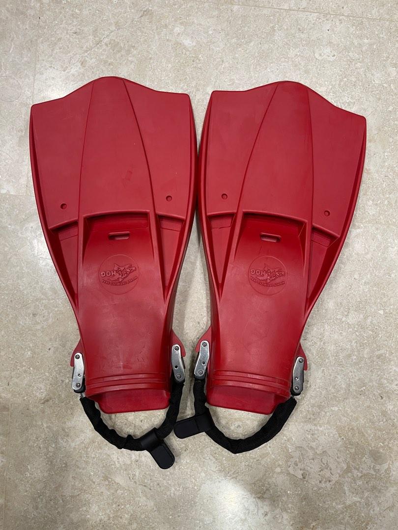 HOG Tech 2 Fins (Red) Size L, Sports Equipment, Sports & Games, Water ...
