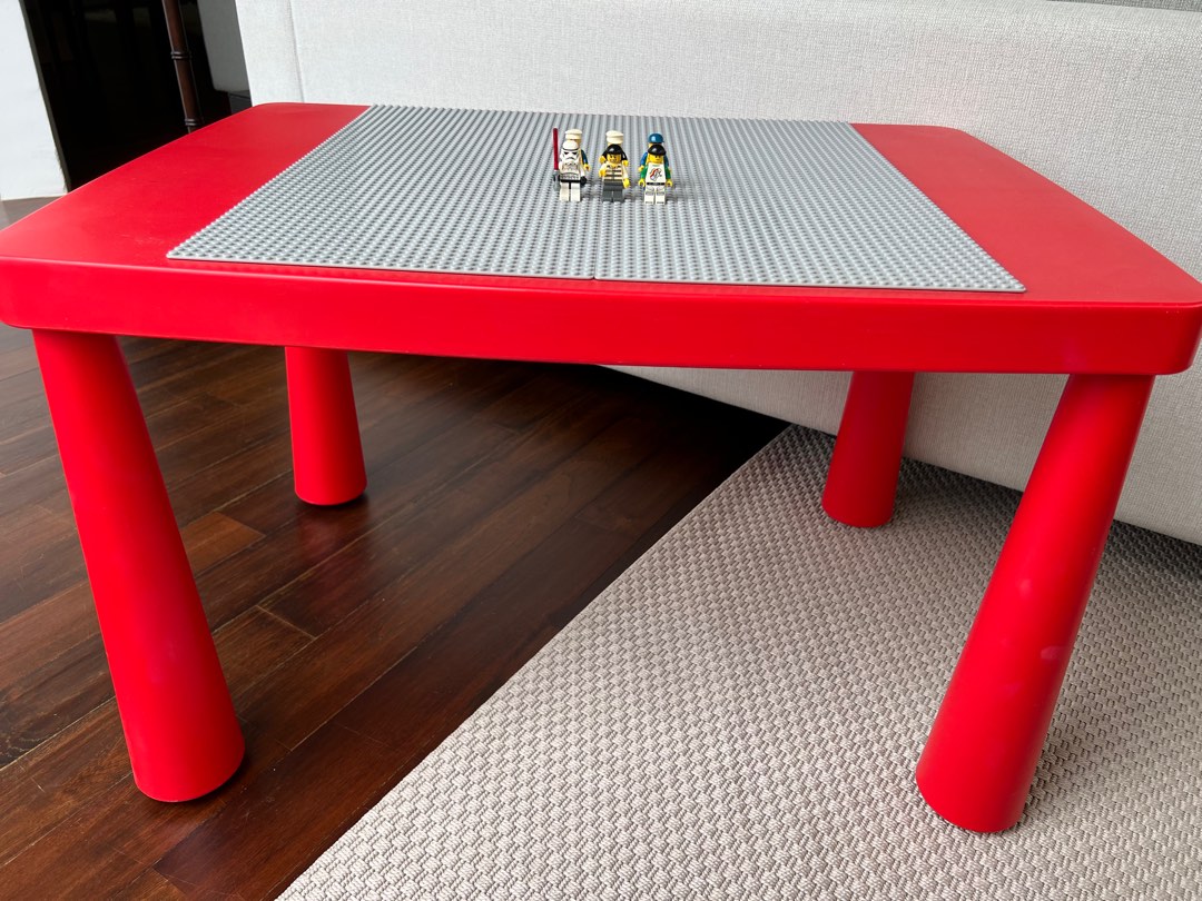 IKEA Mammut table with Lego table top, Babies & Kids, Baby Nursery ...