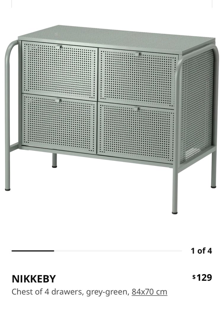 Ikea Nikkeby Metal Drawers, Furniture & Home Living, Furniture, Shelves, Cabinets & Racks on ...