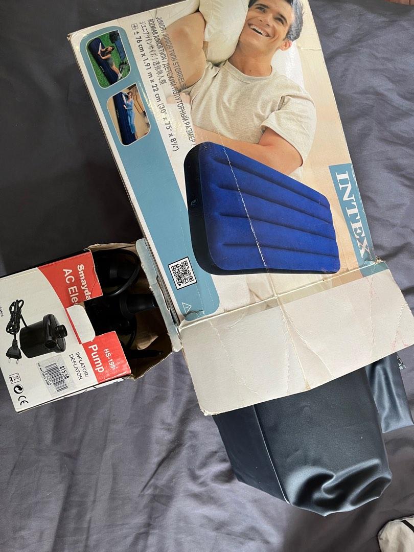INTEX air bed, inflatable mattress with pump inflator, Furniture & Home ...