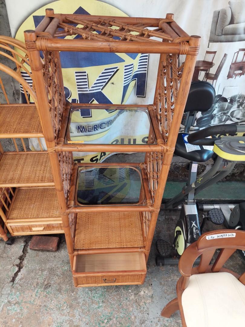 Japan rattan Display rack ( Glass shelf), Furniture & Home Living ...