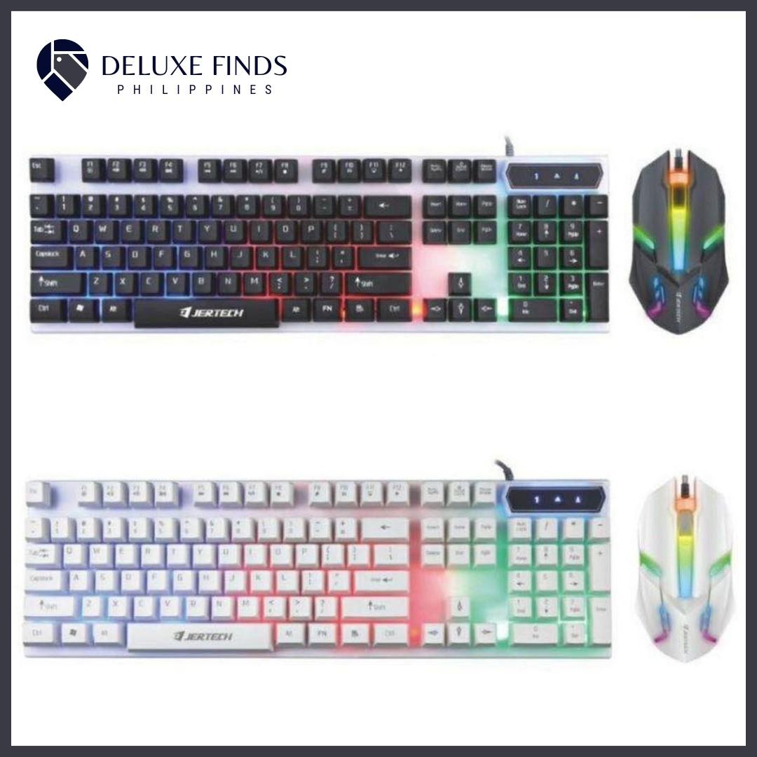 JERTECH KM170 RGB LED Gaming Keyboard and Gaming Mouse Combo (White ...