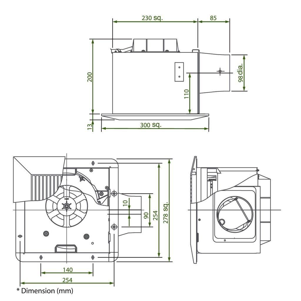 KDK 24CUG VENTILATION FAN/ CEILING MOUNTED VENTILATOR FAN/ VENTILATING ...