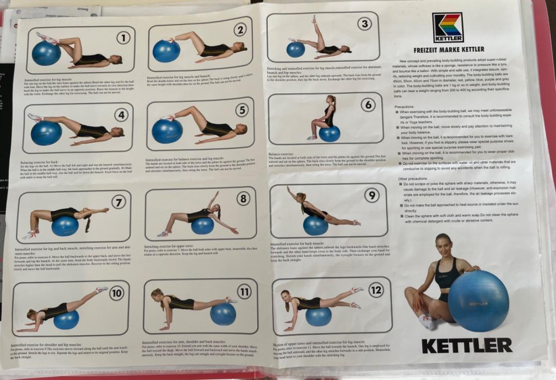 KETTLER GYM BALL BASIC, Sports Equipment, Exercise & Fitness, Toning & Stretching Accessories on ...