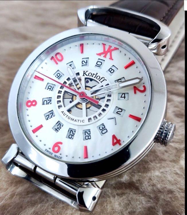 KORLOFF Voyageur AUTOMATIC Mother of Pearl Stainless Steel 42mm MENS ...