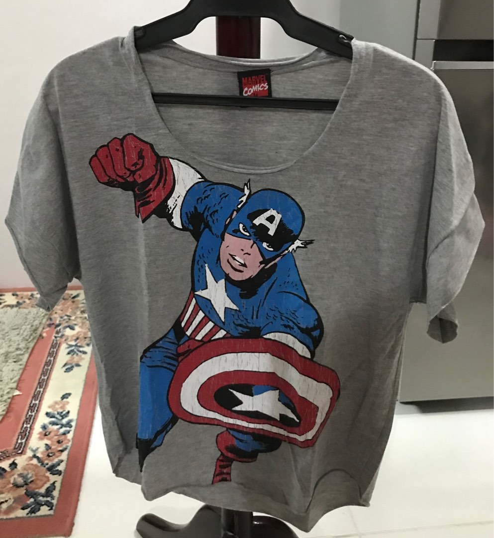 Marvel Comics Captain America Shirt, Women's Fashion, Tops, Shirts on ...