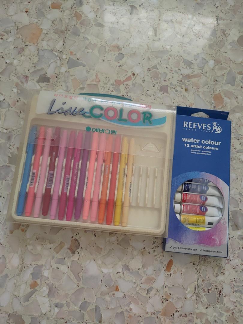 Monami LIVE COLOR 32 colours and Reeves water color 12 paint, Hobbies ...