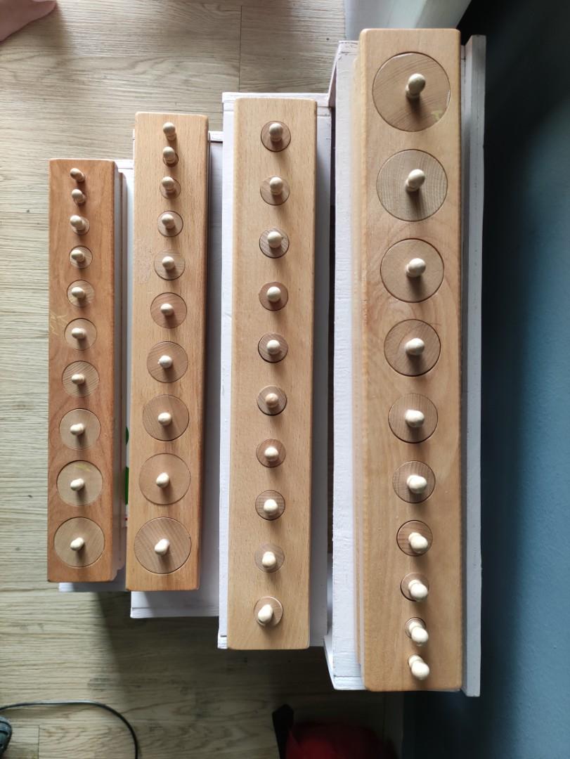 Montessori Knobbed Cylinder Blocks (Pro set), Hobbies & Toys, Toys ...