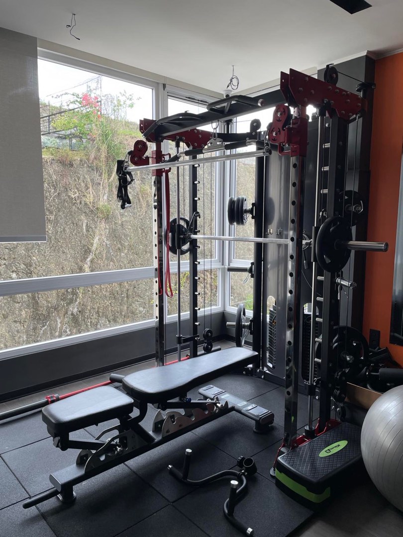 Multi Gym Trainer includes bench, barbell and weight, Sports Equipment ...