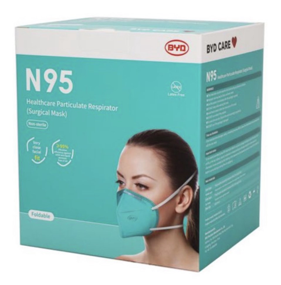 N95 BYD MASK (25 pieces), Health & Nutrition, Face Masks & Face Shields ...