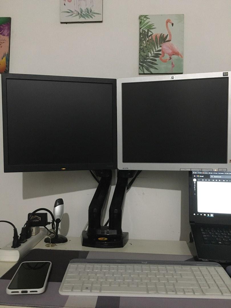 NB North Bayou F160 Dual Monitor Desk Mount Stand Full Motion Swivel ...