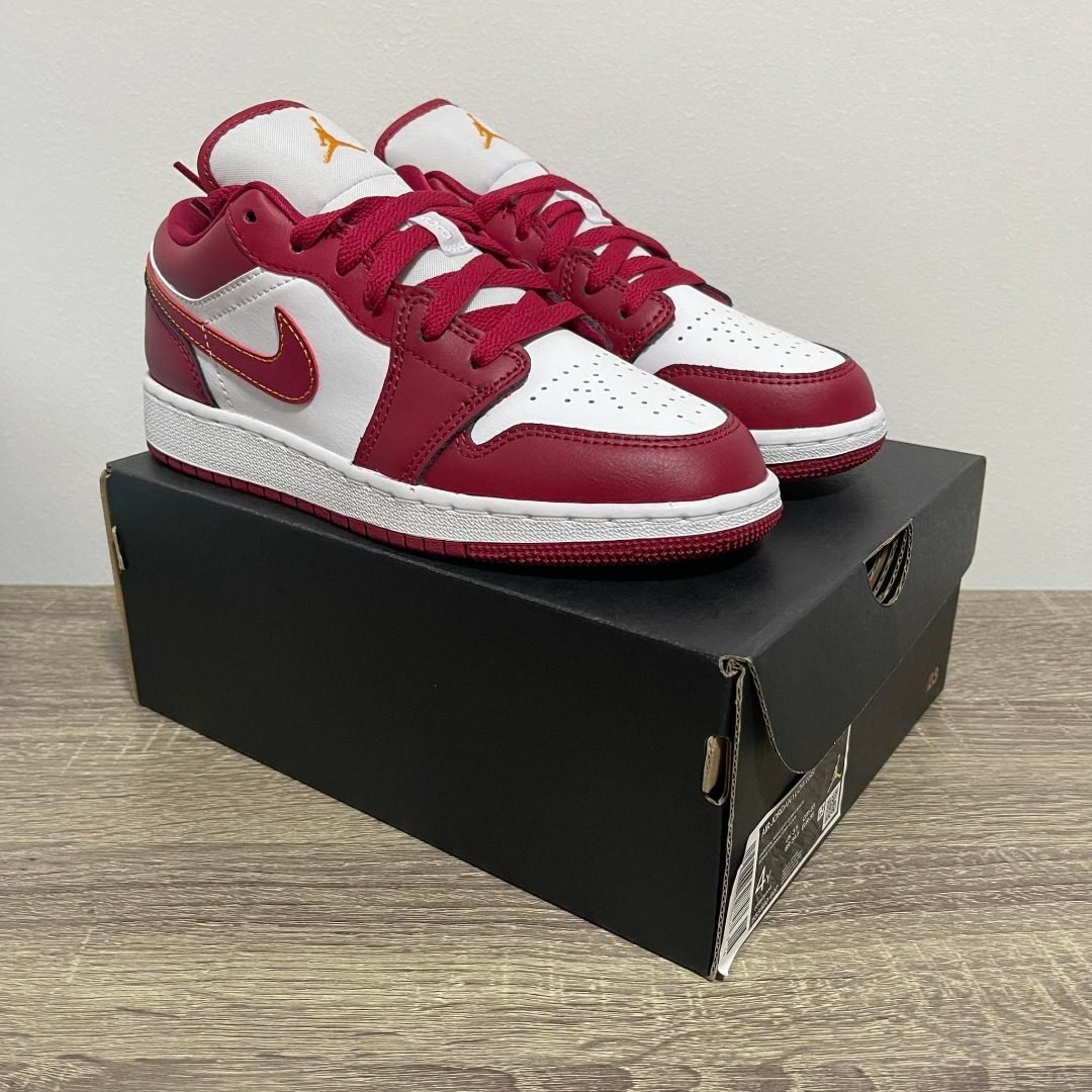 NIKE JORDAN 1 LOW " CARDINAL RED " SIZE GS 5Y FIT TO 5.5W - BRANDNEW ...