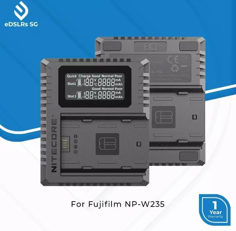 NITECORE FX3 2-SLOT USB-C QC BATTERY CHARGER FOR FUJIFILM X-T4 ...