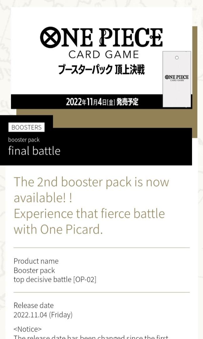 (CLOSED) One Piece OP-02 Paramount War Booster Box [PO], Hobbies & Toys ...