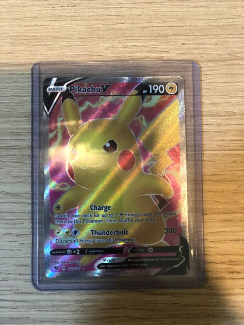 Pikachu V (full art), Hobbies & Toys, Toys & Games on Carousell