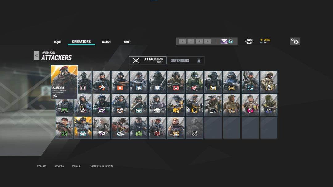 r6 5s plat acc with lots with skin(in descripton), 電子遊戲, 遊戲機配件, 遊戲禮物卡及 ...