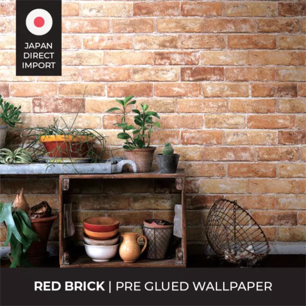 RED BRICK Wallpaper - Japan Import High Quality Branded Design Easy DIY ...