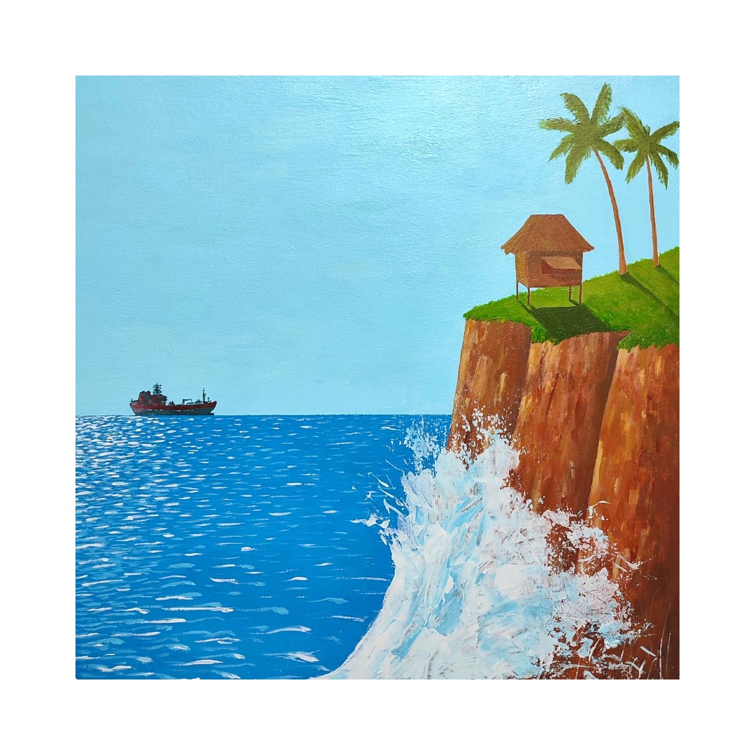 Sa Probinsya, acrylic landscape seascape bahay kubo painting furniture ...