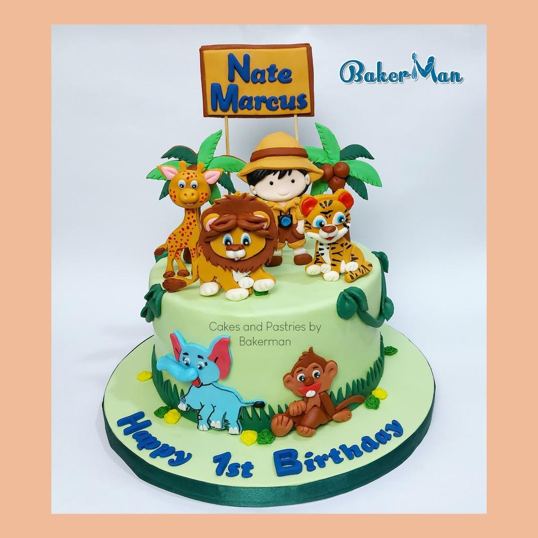 Safari Cake | Safari Theme Cake | Customize Fondant Cake, Food & Drinks ...