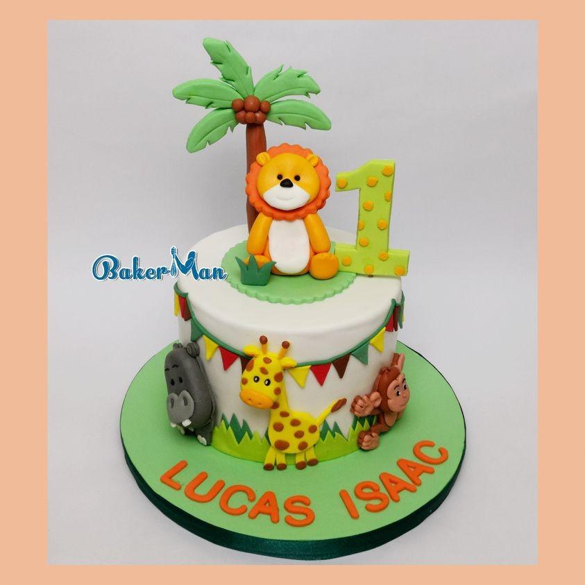 Safari Cake | Safari Theme Cake | Customize Fondant Cake, Food & Drinks ...