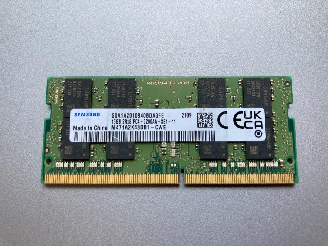 Samsung DDR4 3200 16GB RAM PC4-25600 Laptop Notebook SODIMM SO-DIMM Dual-rank (2Rx8), 電腦＆科技, 電腦 ...