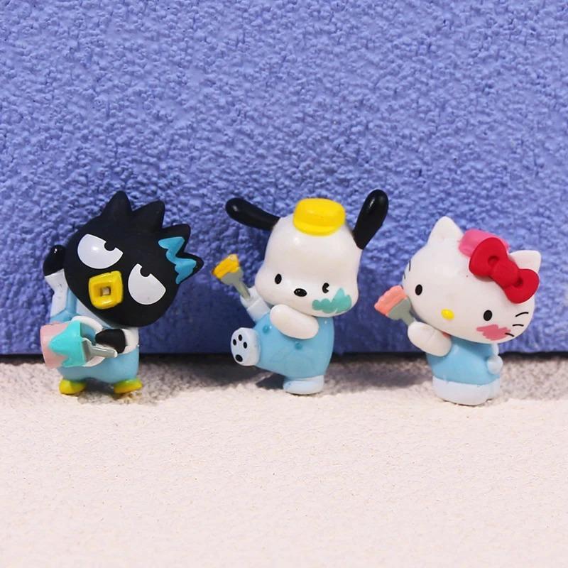 Sanrio Painter Melody Bad Badtz Maru Pochacco Anime Figure Pvc Toy ...