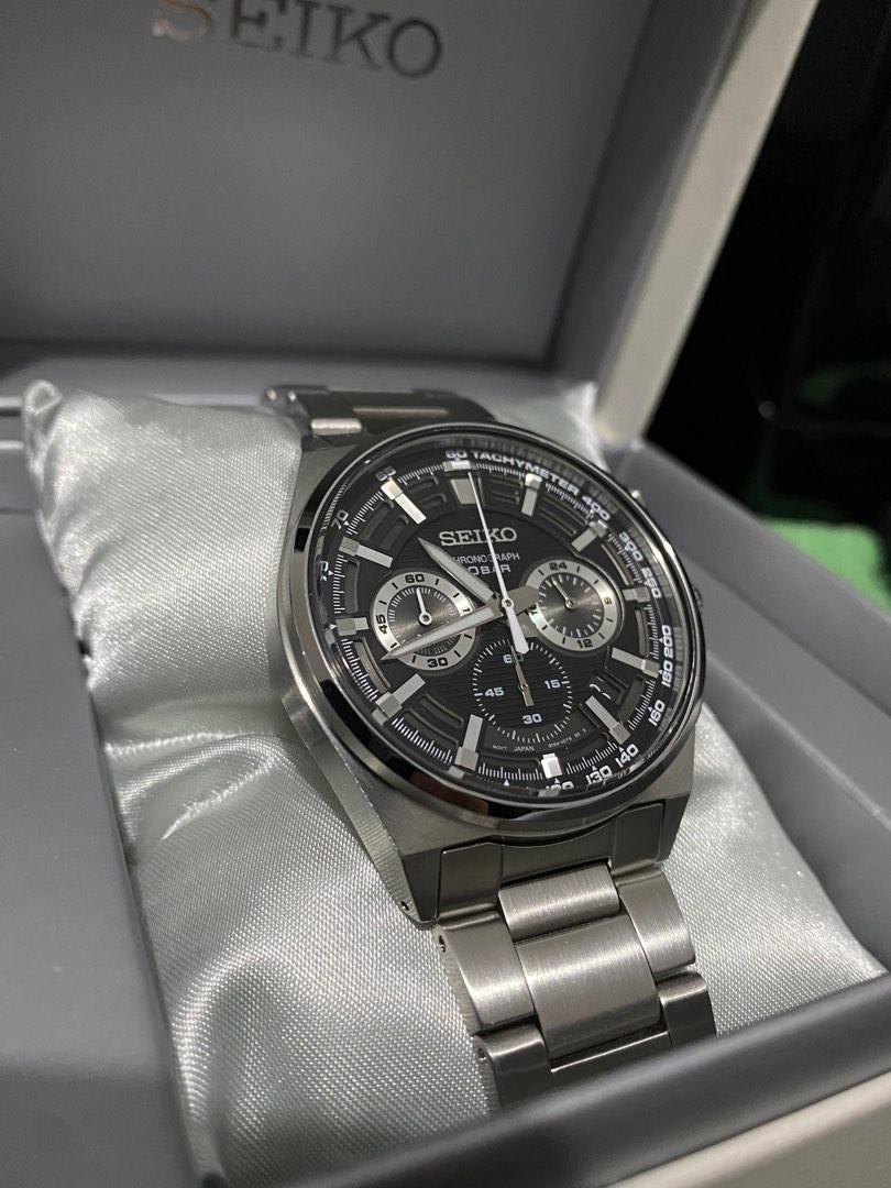 Seiko SSB397P1 Chronograph Quartz Black Dial Men's Watch, Men's Fashion ...