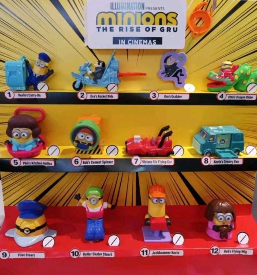 SET Mainan Happy Meal McD Minion / Minions Rise of Gru Edition 12 pcs, Toys & Collectibles ...