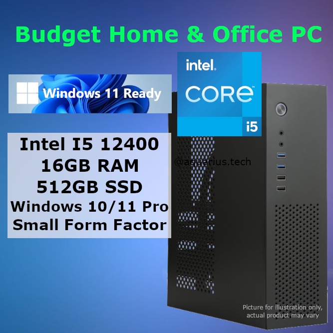 SFF Intel I5 12400 LATEST Budget Compact Desktop System for Home and ...